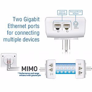 Zyxel AV2000 Powerline Ethernet Adapter Kit | Pass-Thru Power | Plug & Play | MIMO | HomePlug AV2 | 2 x GbE | Ideal for Smart TVs, On-Line Games, 4K Streaming | Brown Box Package | PLA5456BBKIT
