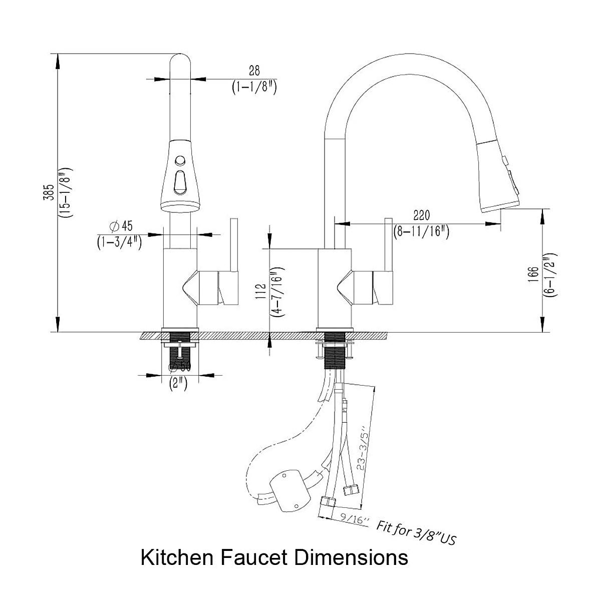 Havin Gold Kitchen Faucet with Pull Down Magnetic Sprayer, High Arc Stainless Steel Material, with cUPC Ceramic Cartridge,Fit for 1 and 3 Holes Kitchen Sink