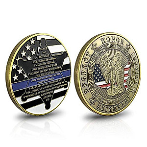 Thin Blue Line St. Michael Police Officers Challenge Coin Motto Commemorative Law Enforcement Gifts