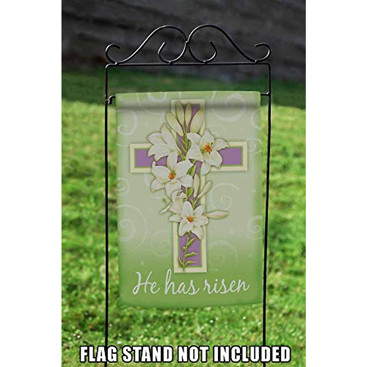 Toland Home Garden 117094 Easter Cross Easter Flag 12x18 Inch Double Sided Easter Garden Flag for Outdoor House religious Flag Yard Decoration