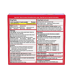 Tylenol Children's Dissolve Packs for Pain Relief, Fever Medication, 160 mg Acetaminophen, Dye Free, Kids' Powder Packets for Cold & Flu Symptom Relief; Wild Berry Flavor, 30 ct.; Pack of 1