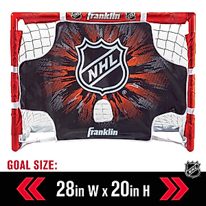 Franklin Sports NHL Kids Knee Hockey Goal Set - Mini Hockey Goal + Stick Set - Automatic Hockey Ball Passer, Goal & Target Set - Youth Toy Hockey Set