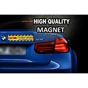 Zento Deals Caution Student Driver and Screaming Parent Car Magnet Funny New Driver Flexible Magnet 12" X 3" (1 Pack)