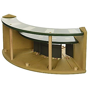 maxim enterprise, inc. Wooden Train Round House with 5-Way Switch Track for Kids, Norrington Wood Train Shed with 5 Doors. Houses 5 Engines & Cars, Compatible with Major Brand Wooden Railways