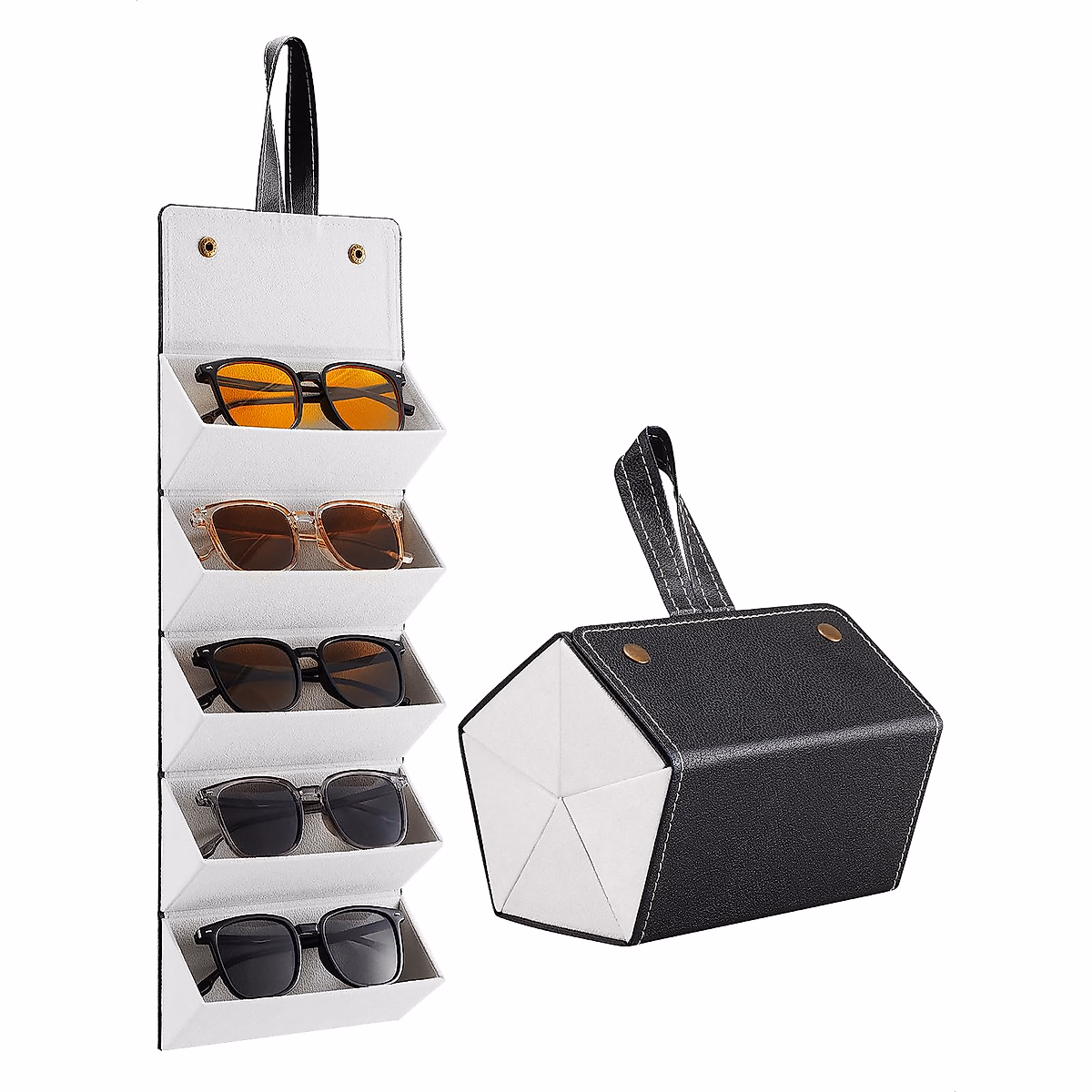 Simplelement Travel Sunglasses Organizer, Sunglass Travel Case for Multiple Pairs, Portable Glasses Travel Case Organizer