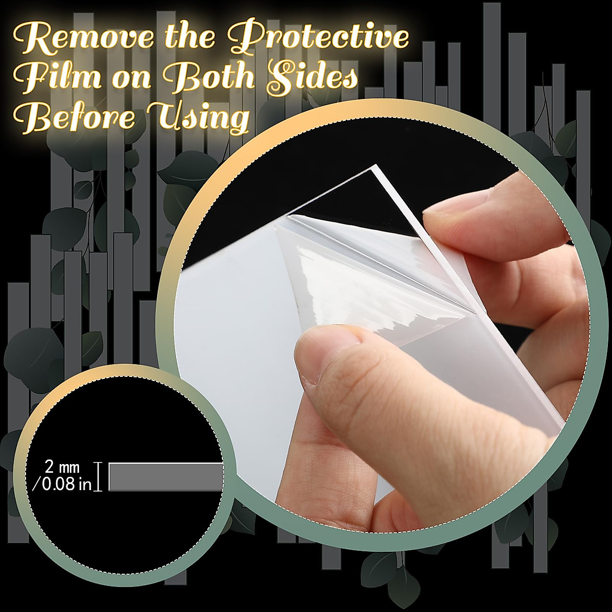 20 Pcs 2 mm Acrylic Blanks for Light Base Plastic Cast Clear Acrylic Sheet Square and Round Plastic Panel Sign Blank with Double Sided Protective for LED DIY Craft(Square, Round, Heart, Hexagon)