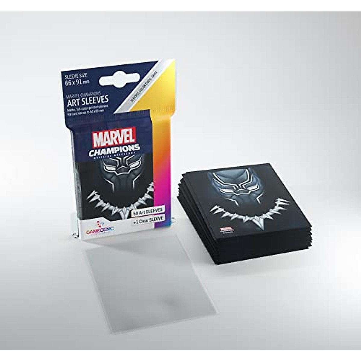 GameGenic Marvel Champions The Card Game Official Black Panther Art Sleeves | Pack of 50 Art Sleeves and 1 Clear Sleeve | Card Game Holder | Use with TCG and LCG Games | Made by Fantasy Flight Games