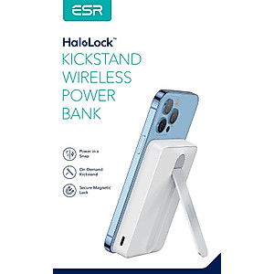 ESR for Kickstand MagSafe Battery Pack,10,000mAh Portable Charger Slim with USB-C Cable,Wireless Magsafe Power Bank for iPhone 15/15 Plus/15 Pro/15 Pro Max/iPhone14/13/12 Serie,White