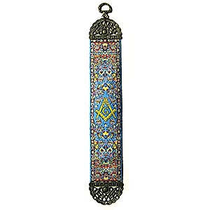 Square & Compass Blue Tapestry Masonic Bookmark - [9'' x 2'']