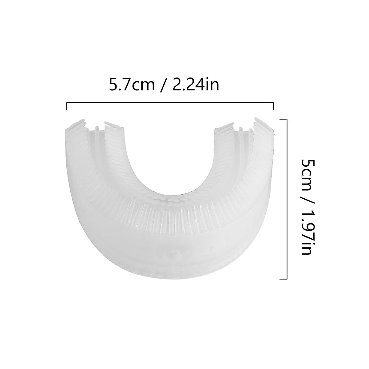 HEALLILY 2pcs U Shaped Toothbrush Head Silicone Automatic Electric Toothbrush Heads Replacement Refill for Electric Toothbrush Accessories