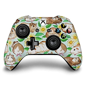 Head Case Designs Officially Licensed Micklyn Le Feuvre Guinea Pigs And Daisies In Watercolour On Mint Art Mix Vinyl Sticker Gaming Skin Decal Compatible With Xbox One X Console and Controller Bundle