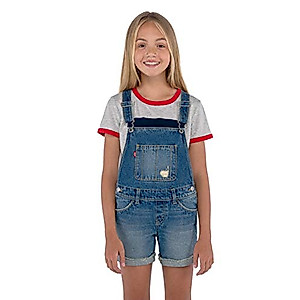 Levi's Girls' Denim Shortall, Vintage Waters, 8