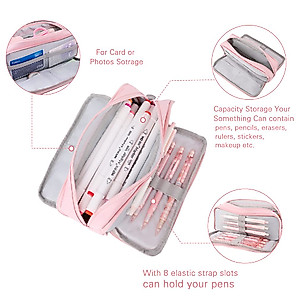 iSuperb Large Pencil Case 3 Compartments Pencil Pouch Big Capacity Pencil Bag for Kids Teen Girls Boys Student School Supplies Oxford Organizer Pen Bag Cosmetic Makeup Pouch