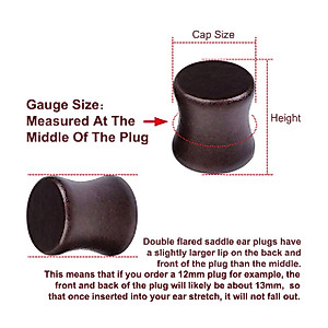 PiercingJ Acrylic Wood Mixed Stone Plugs 16 Pairs/32 Pieces Set Ear Plugs Ear Tunnels Ear Gauges Double Flared Ear Expander Stretcher Set