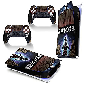 PlayStation 5 Digital edition version sticker protective cover, GokuVS Gillian ps5 controller protective shell (compatible with ps5 Digital edition)