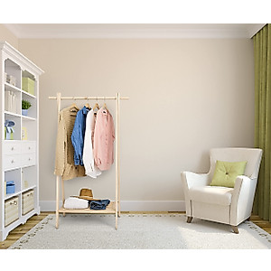 Pennsylvania Woodworks Handcrafted Maple Garment Rack - Sleek & Stylish Clothing Storage, Home Organization, Boutique Display, Coat Rack, Laundry Room Decor - Made in the USA (Large)