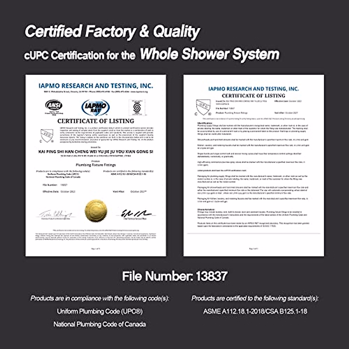 KOJOX Ceiling Shower Fixture with 12 Inch Rainfall Shower head and Handheld Head, Bathroom Shower Faucet Set Trim Kit with Mixer Valve