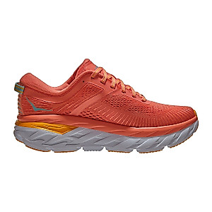 HOKA ONE Women's Bondi 7 Running Shoe, Camellia/Coastal Shade, 9.5