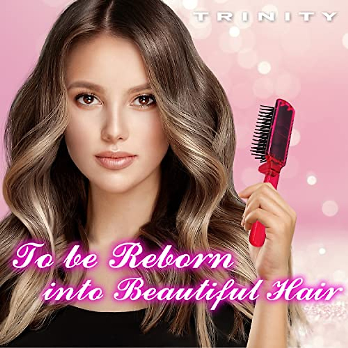 Trinity-Folding Hair Brush, Foldable Anti Static Hair Detangler Brush, Women Travel Size Hair Detangling Brush, Hair Styling Brush for Toiletry Bag Travel Purse Locker Gym