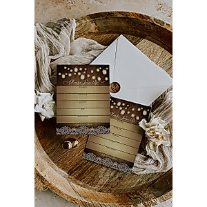 Your Main Event Prints 50 Rustic Wedding Invitations, Perfect For Bridal or Baby Shower, Rehearsal Dinner, Birthday Party, and Anniversary Parties