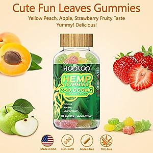 Hemp Gummies for Deep and Sound Bedtimes & Focus, Fruity Vitamins Hemp Gummy Infused Hemp Oil 350,0000mg, Made in USA, 2 Pack 120 Edibles