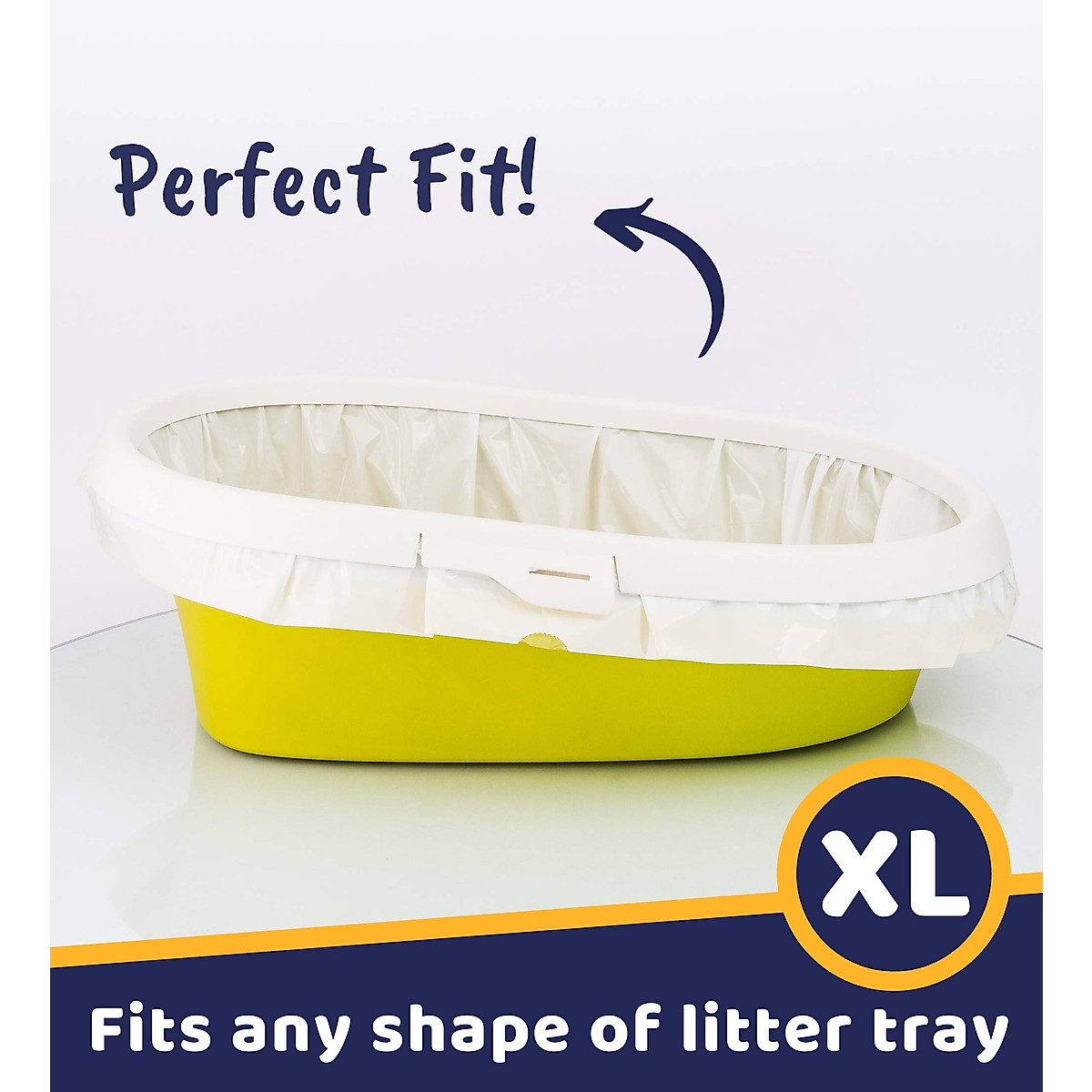 Pettiny 20 XL Cat Litter Box Liners with Drawstrings Scratch Resistant Cat Litter Bags for Extra Large Litter Trays