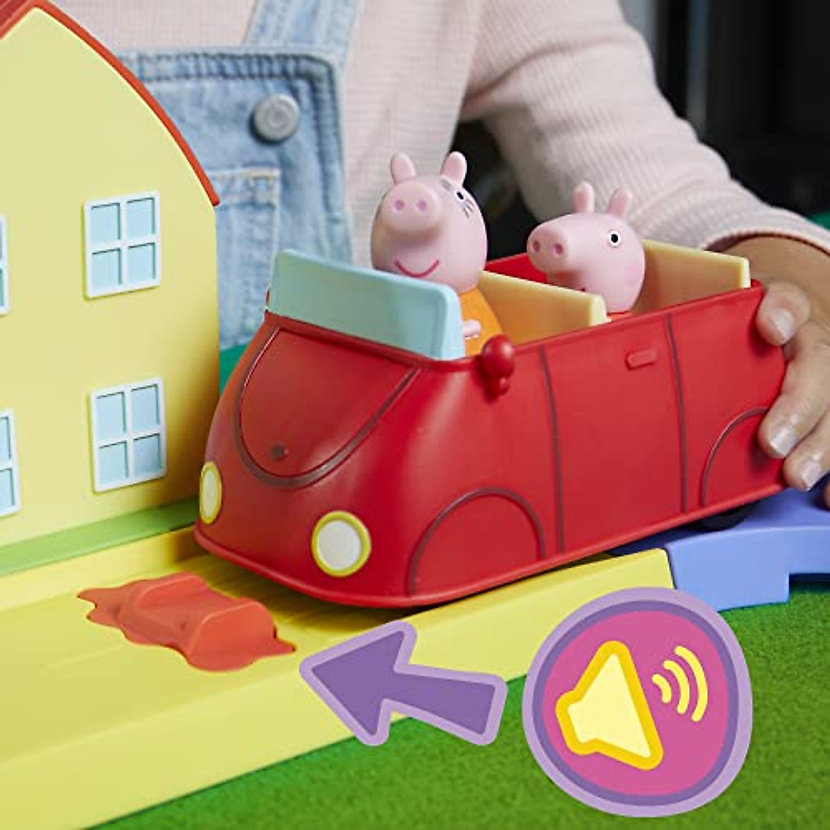 Peppa Pig All Around Peppa’s Town Playset with Car Track, Preschool Toys, Toys for 3 Year Old Girls and Boys and Up