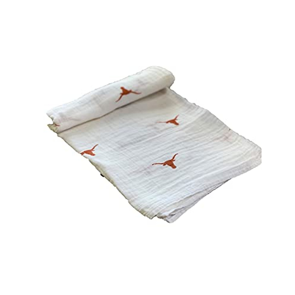 Three Little Anchors University of Texas, Austin Muslin Swaddle Blanket 47x47in, Texas Longhorns Swaddle