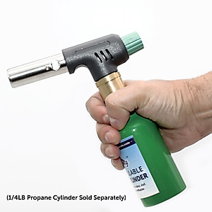 Flame King FK-PV777CGA Mini Propane Blow Torch Head 10,000 BTU for Kitchen, Soldering, Searing, Charcoal/Fire Pit Lighting