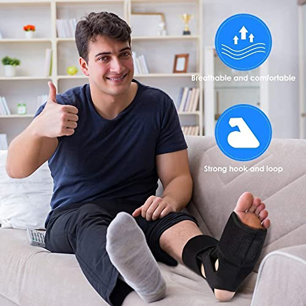 CUSMA Plantar Fasciitis Night Splint, Foot Support Brace Adjustable Foot Stabilizer, Orthotic Sleeping Immobilizer, Arch Support Ankle Brace,L~XL