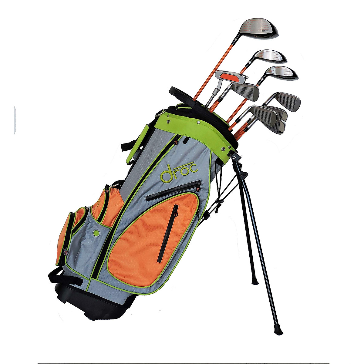 Droc - Dimond Series 9 Pieces Golf Club Set and Golf Bag Age 9-12 Boys Right Handed