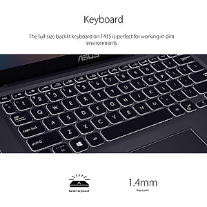 ASUS 2023 F415JA 14'' FHD IPS VivoBook Laptop PC Intel 2-Core i3-1115G4 8GB DDR4 128GB NVMe SSD Intel UHD Graphics USB-C Backlit Keyboard WiFi AC HDMI Fingerprint Windows 11 Pro w/RE 32GB USB