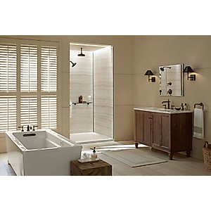 KOHLER CB-CLC3026FS CLC Flat 30" W x 26" H Two Medicine Cabinet with Mirrored Doors, Beveled Edges, 30x26x5 inches, Anodized Aluminum