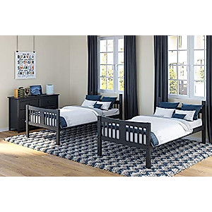 Storkcraft Caribou Twin-over-Twin Bunk Bed (Gray) – GREENGUARD Gold Certified, Converts to 2 individual twin beds