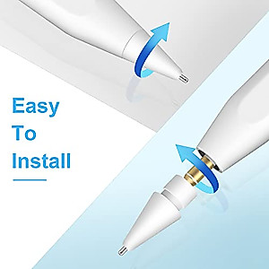 Digiroot Upgraded Replacement Tip for Apple Pencil 1st/2nd Generation&Logitech Crayon, 0.72mm No Wear Out Fine Point Precise Control Pen Like Nibs for iPad Pro/Air/Mini Pencil-2 Pack