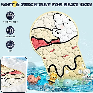 Losbenco Baby Gym Play Mat, 3-in-1 Baby Kick Piano Play Mat, Baby Tummy Time Playmat Musical Activity Center with Light for Infant Newborn Toddlers 0-12 Months