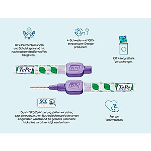 TePe Interdental Brushes 1.1mm Purple - 1 Packets of 8 (8 Brushes) by TePe