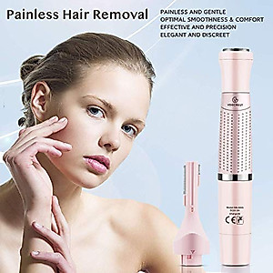 VG VOGCREST Eyebrow Trimmer & Facial Hair Removal for Women, 2 in 1, Rechargeable Painless Eyebrow Lips Body Face Razors