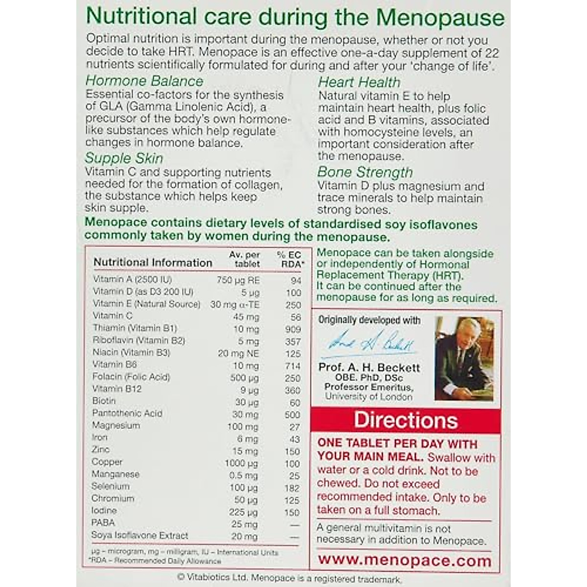 Menopace Vitabiotics - 30 Tablets