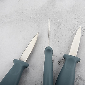 Cabilock Oyster Clam Shucking Knife Stainless Steel Oyster Shucker with Plastic Handle Non-slip Oyster Opener Seafood Opening Tools for Shellfish