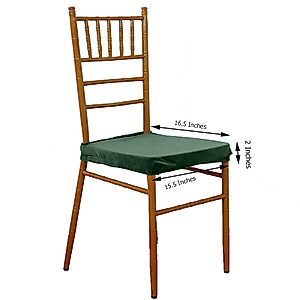 Efavormart Hunter Green Velvet Dining Chair Seat Cover, Stretchable Chair Cushion Cover with Tie Removable Washable Upholstered Protector Seat Slipcovers for Dining Room, Office