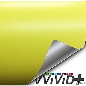VViViD Matte Yellow Vinyl Wrap Film Roll for DIY No Mess Easy to Install Air-Release Adhesive (1ft x 5ft)
