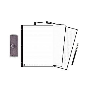 Rocketbook Filler Paper Variety Pack | Lined Wide Ruled, Dot Grid, Graph Reusable Notebook Paper (8.5" x 11") | Scannable Binder Paper | 18 Double Sided Sheets, Pen, and Cloth White