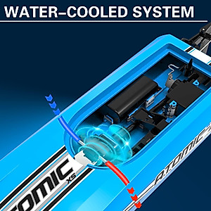 VOLANTEXRC Remote Control Boats for Pools and Lakes 20+MPH AtomicXS High Speed RC Boat for Kids or Adults Toy Boat Gifts with 2 Batteries & Reverse Function (795-5 Blue)