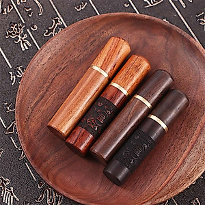 Portable Wooden Sewing Needle Box, Sewing Needles Holder Sewing Storage Tubes for Sewing Embroidery Hand Crafts, Toothpick Containers Wood Case (brown-no pattern)