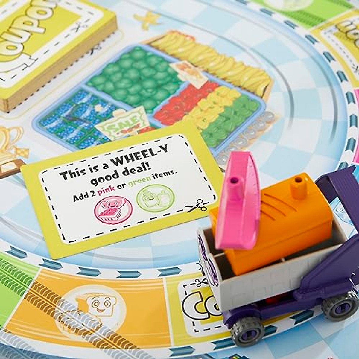 Grocery Go Karts Board Game for Preschoolers and Kids Ages 4 and Up, Building Game with Mini Groceries, Preschool Games for 2-4 Players