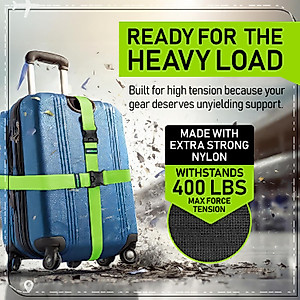 Untethered 4-Pack Luggage Straps | Durable TSA-Approved Suitcase Belt Straps | Adjustable Bag Straps for Secure Luggage Wrapping | Heavy-Duty Buckle Straps for Travel