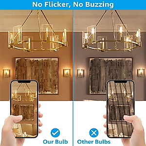 TORCHSTAR T6 LED Bulb, Dimmable Tubular Light Bulb 40 Watt, E12 Candelabra Bulb, 450lm, UL Listed, Edison Filament Light Bulbs for Chandelier, Ceiling Fan, Clear Glass, 2700K Soft White, Pack of 6