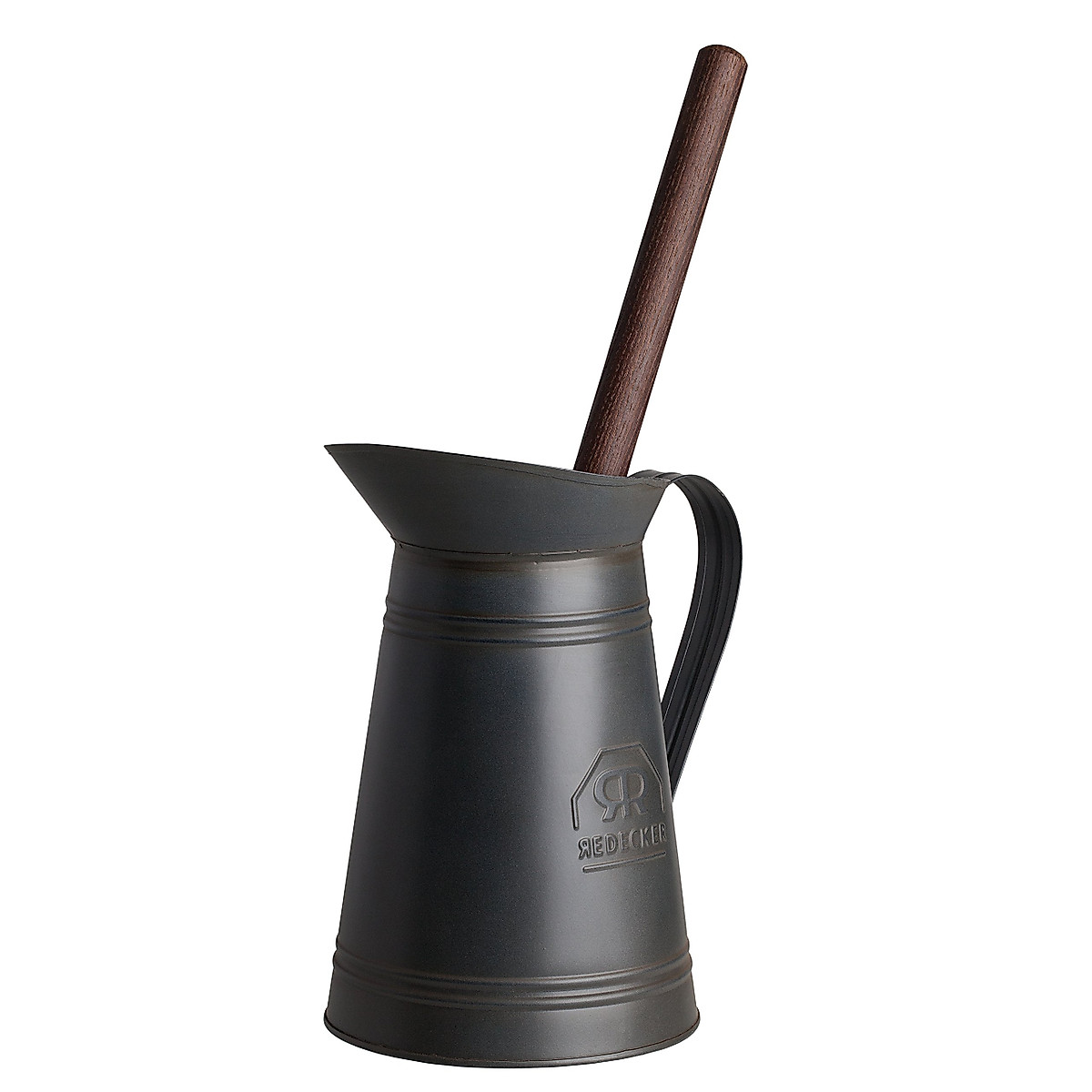 REDECKER Nylon Toilet Brush with Dark Coated Metal Holder, Oiled Thermowood Handle, Replaceable Head, Vintage Design, Made in Germany