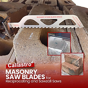Caliastro 12-Inch Brick, Masonry, Porous Concrete, Engineered Stone Cutting Reciprocating Saw Blade - 2 Pack